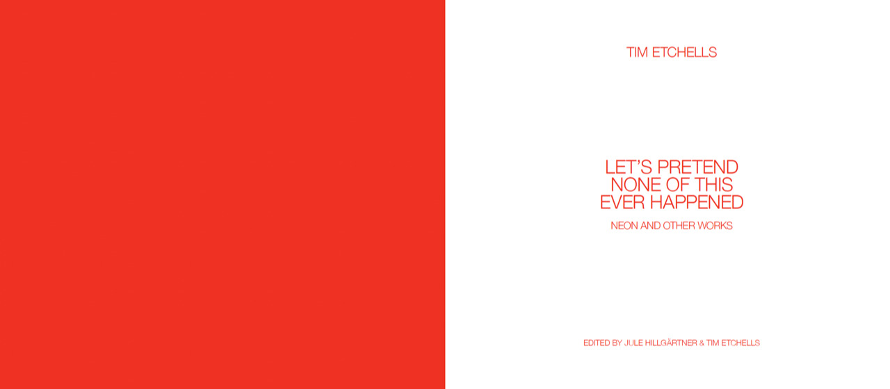 Let’s Pretend None of This Ever Happened, Book - Tim Etchells